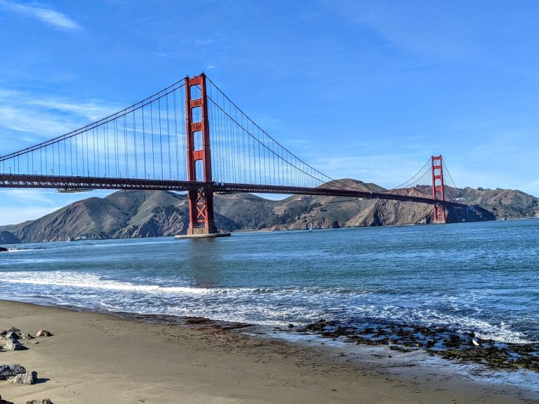 View of Golden Gate Bridge from Fort Point National Historic Site - No ...