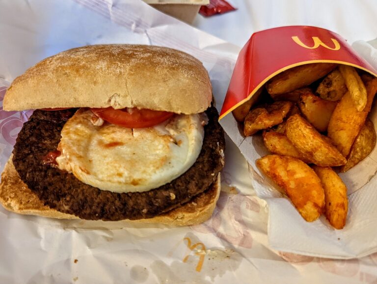 280 Oeuf burger from McDonald's in France - No Home Just Roam