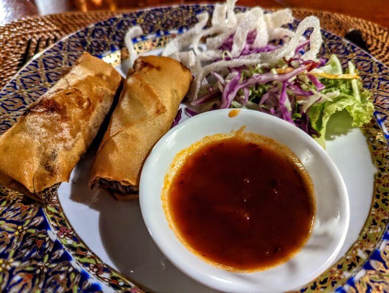 Hilton Mauritius Resort & Spa - Ginger Thai - Prawn spring rolls with ...