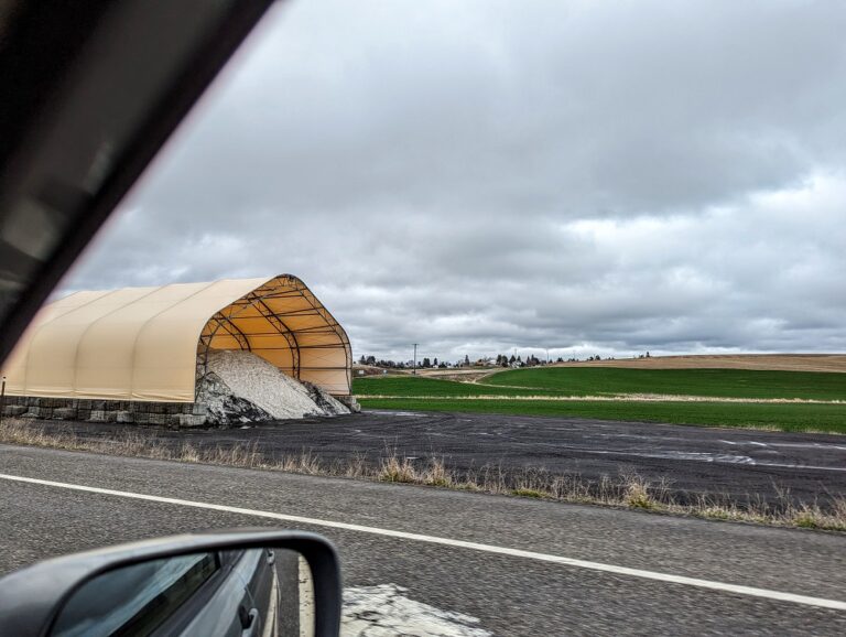 One of the many salt storage areas in Idaho - No Home Just Roam