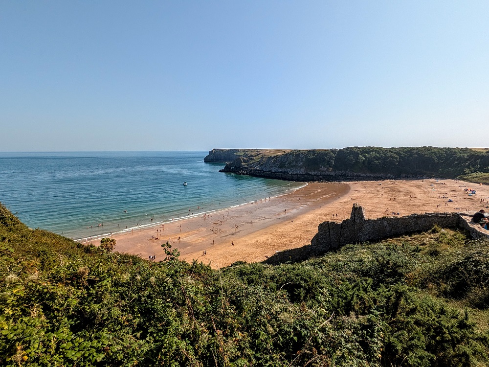 Barafundle Bay Beach from above - No Home Just Roam