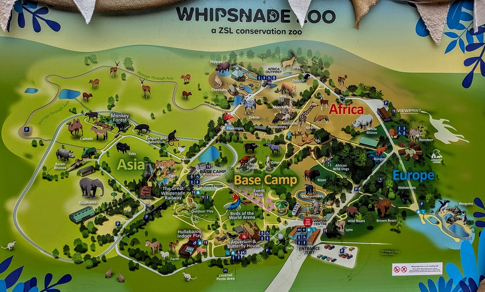 Map of Whipsnade Zoo - No Home Just Roam
